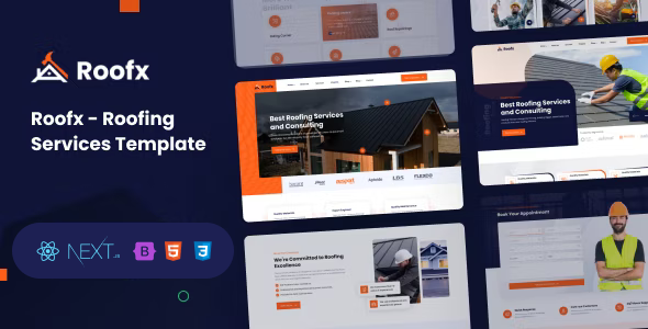 Roofx Roofing Services NextJS Template Corporate Market Amesome 